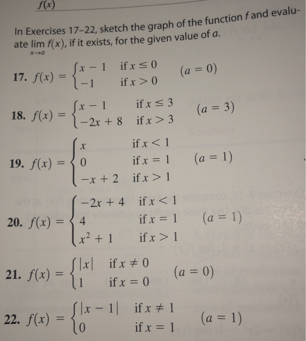 Solved a) In Exercises 17-22, sketch the graph of the | Chegg.com
