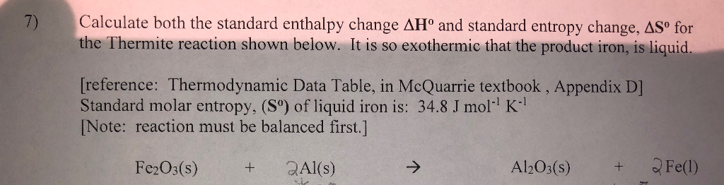 Solved Calculate both the standard enthalpy change AH° and | Chegg.com