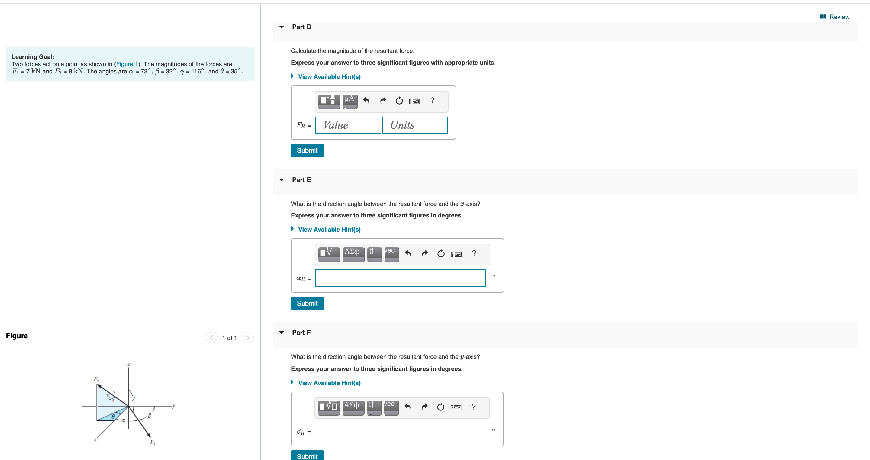 [solved] Learning Goal Two Forces Act On A Point As Shown