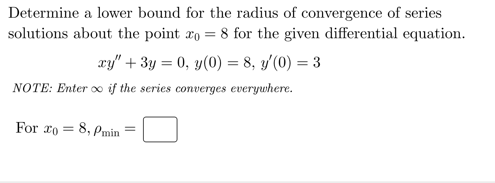 Solved = Determine a lower bound for the radius of | Chegg.com