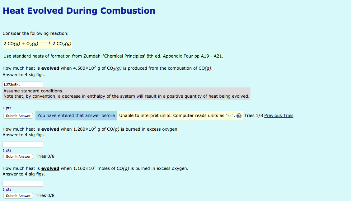 Solved Heat Evolved During Combustion Consider the following | Chegg.com