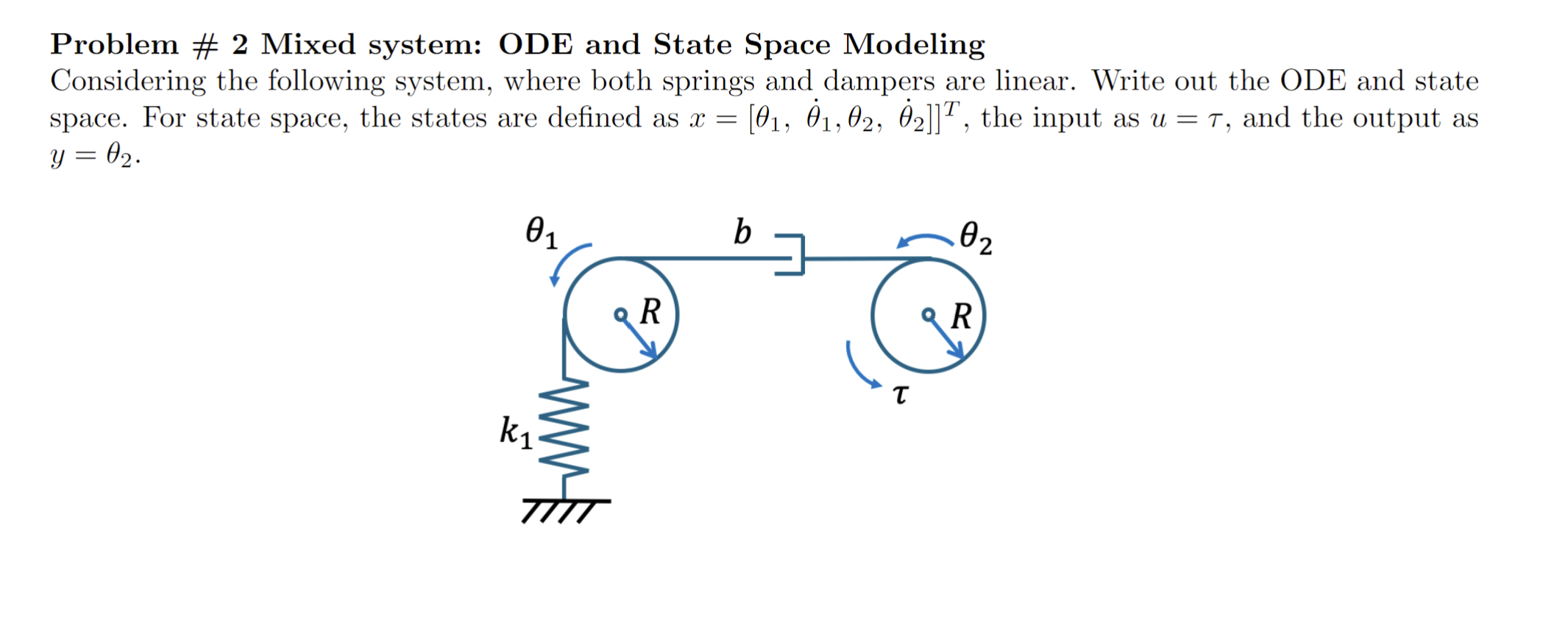 Solved Problem # 2 ﻿Mixed system: ODE and State Space | Chegg.com