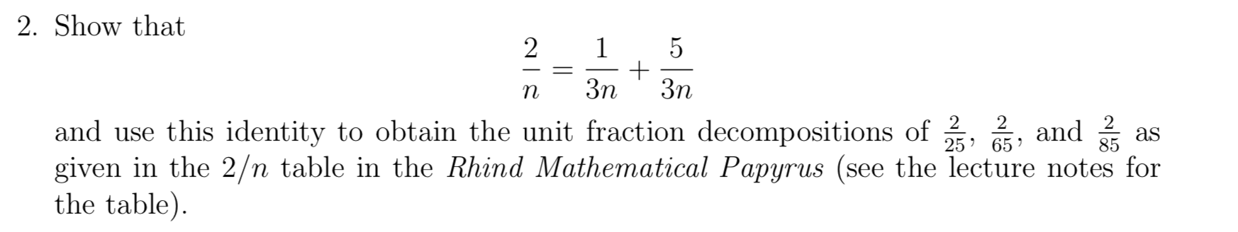 Solved 2. Show that 2 1 5 n 3n 3n and use this identity to | Chegg.com