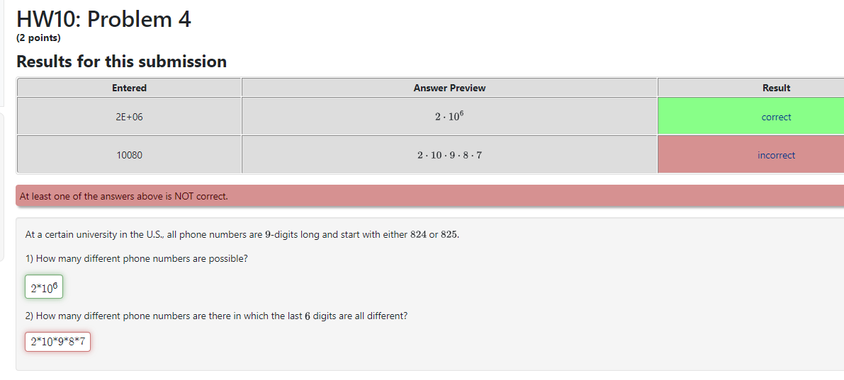 Solved HW10: Problem 4 (2 points) Results for this | Chegg.com