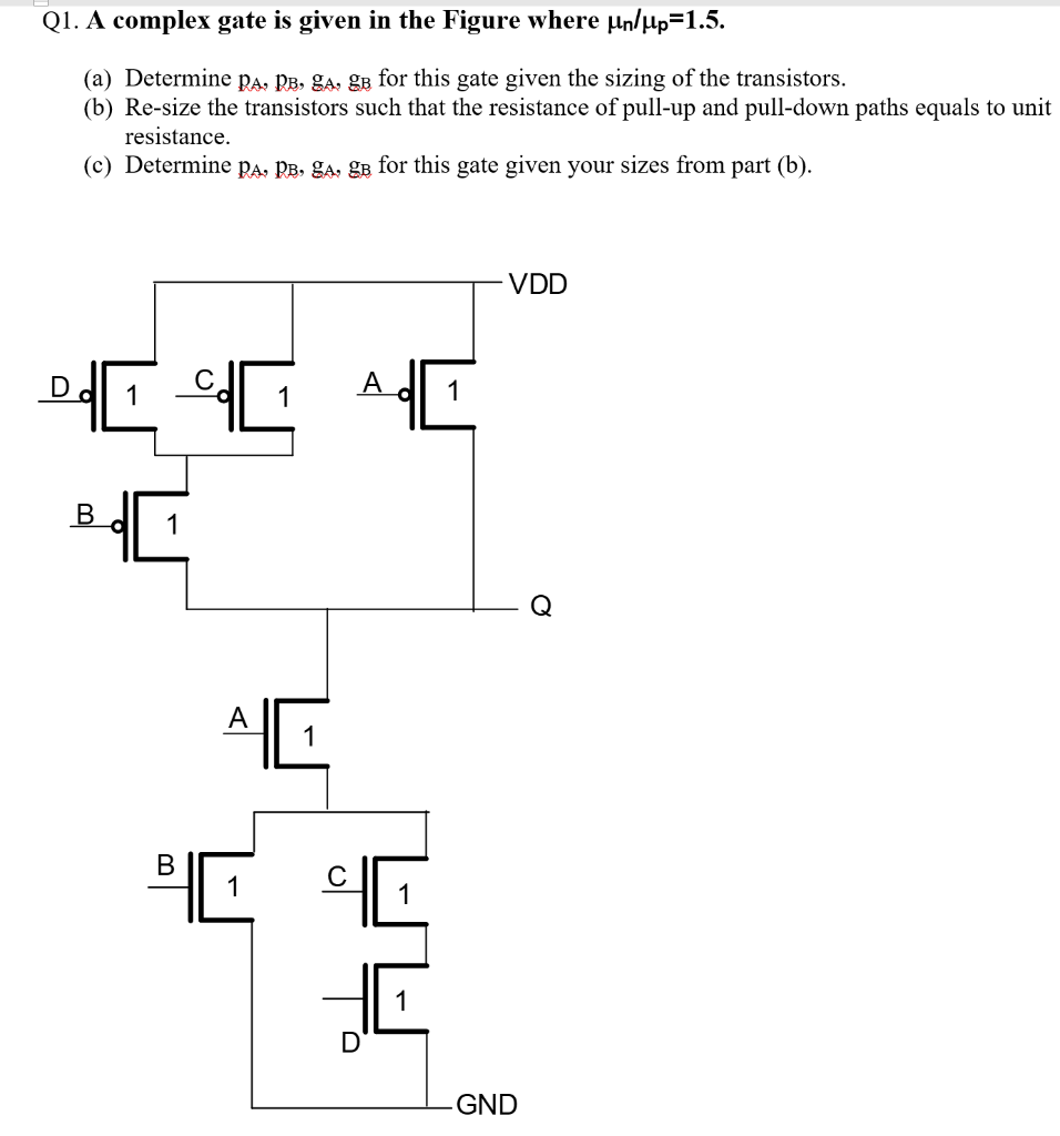 Solved QI A complex gate is given in the Figure where | Chegg.com
