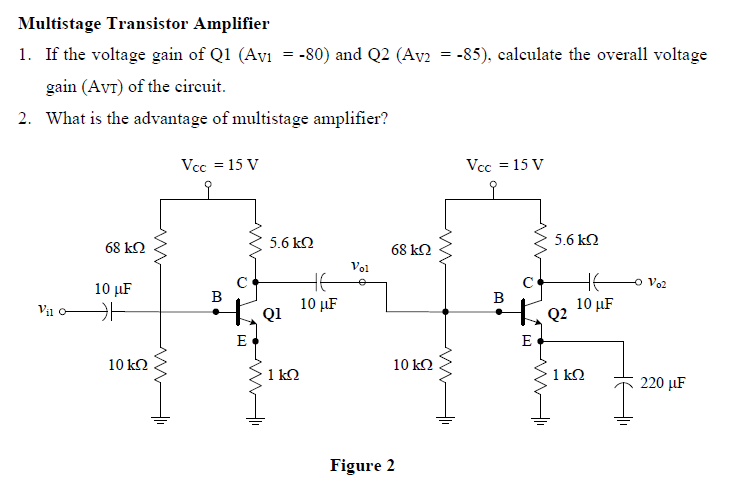 Solved -85), calculate the overall voltage Multistage | Chegg.com