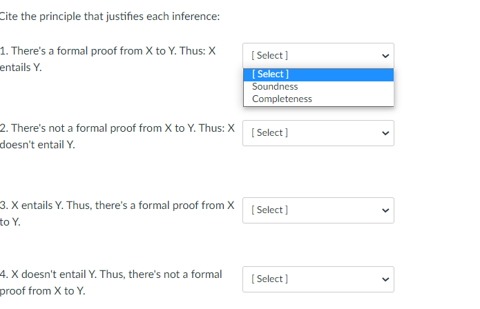 Cite the principle that justifies each inference: 1. | Chegg.com