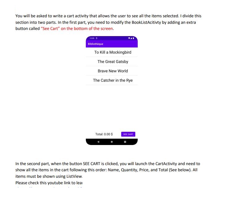 Solved write android studio JAVA code for an e-commerce book | Chegg.com