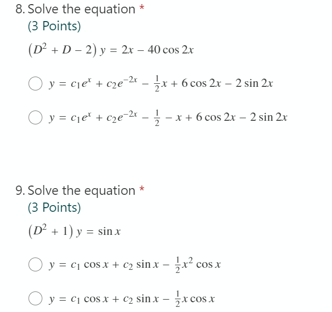 Solved * 6. Solve the equation (3 Points) (3D3 + 5D2 – 2D) y | Chegg.com