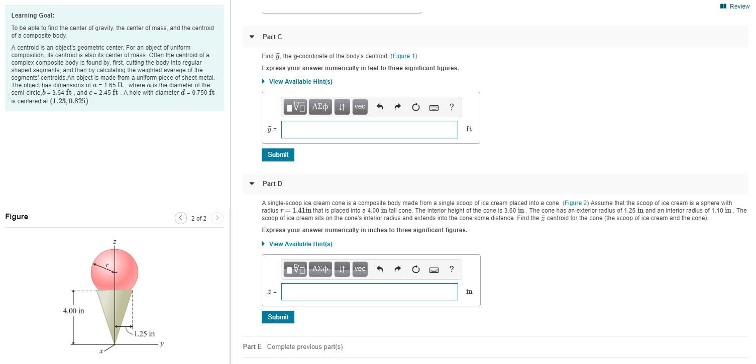 Solved Part A Learning Goal: To be able to find the center | Chegg.com