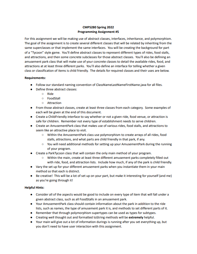 CMPS280 Spring 2022 Programming Assignment #5 For | Chegg.com