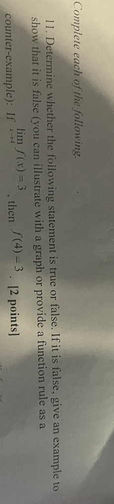 Solved Complete each of the following. 11. Determine whether | Chegg.com