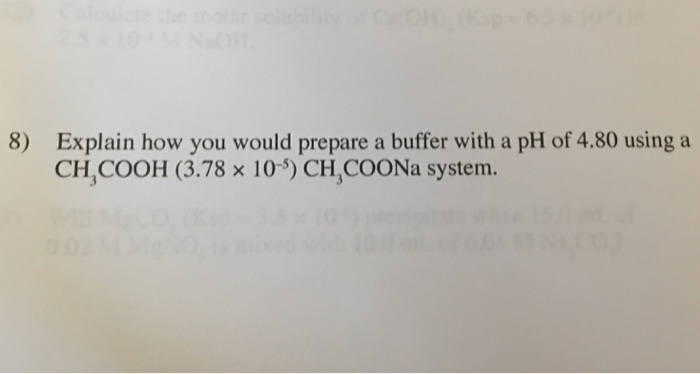 Solved 6) Calculate the pH of a buffer containing 0.25 mo | Chegg.com
