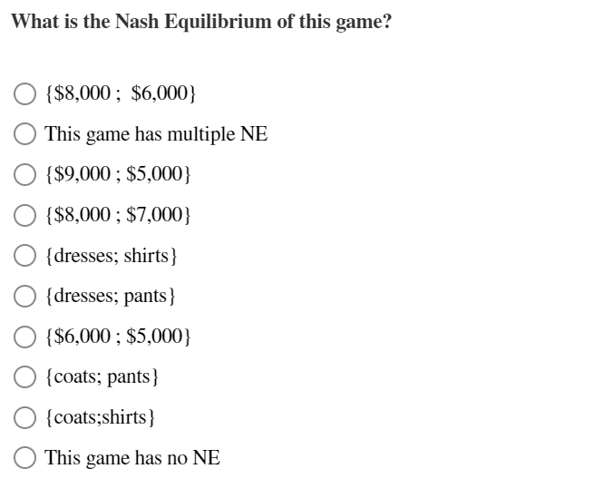 Solved Use the 2 player, simultaneous move game matrix below | Chegg.com