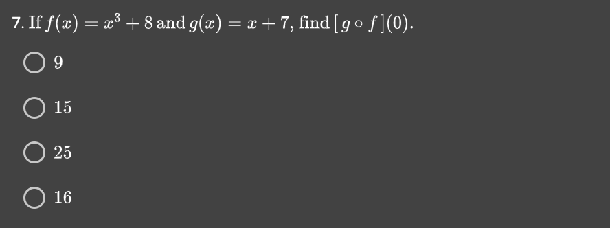 Solved f(x)=x3+8 and g(x)=x+7 | Chegg.com