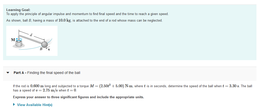 Solved Learning Goal: To apply the principle of angular | Chegg.com