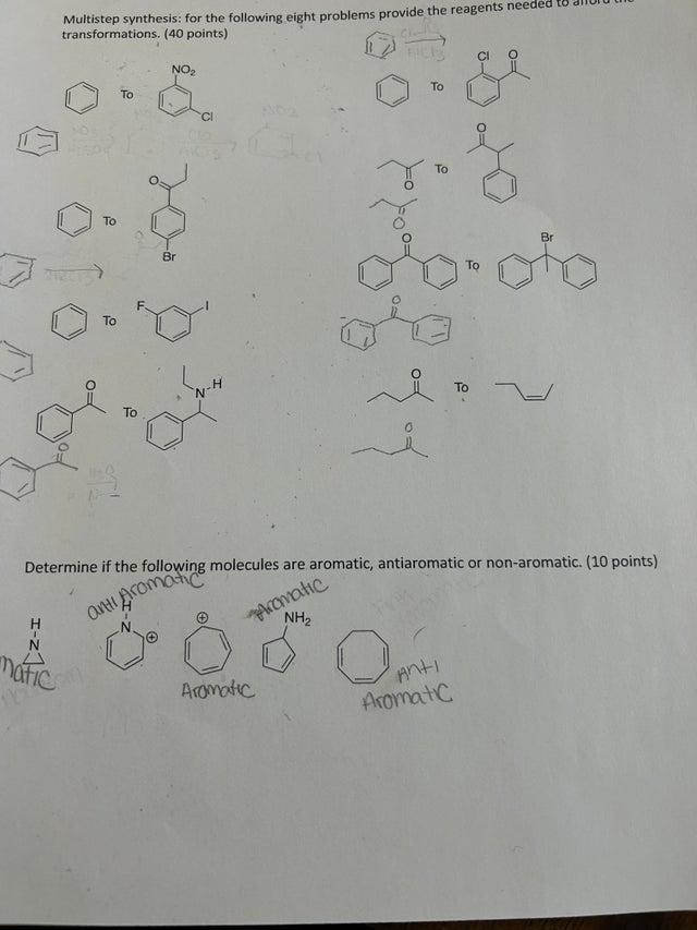 Solved Multistep synthesis: for the following eight problems | Chegg.com