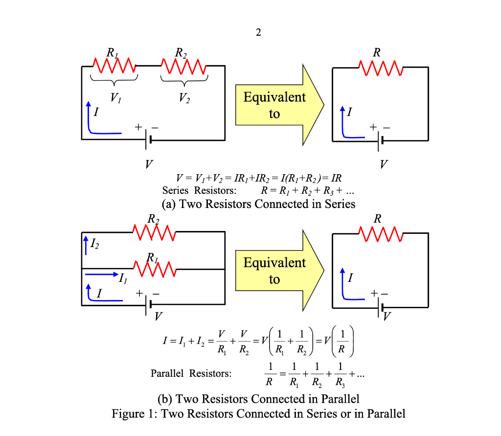 Solved 2 R R R Equivalent to + V V V = V/+V2 = IR,+IR2 = | Chegg.com