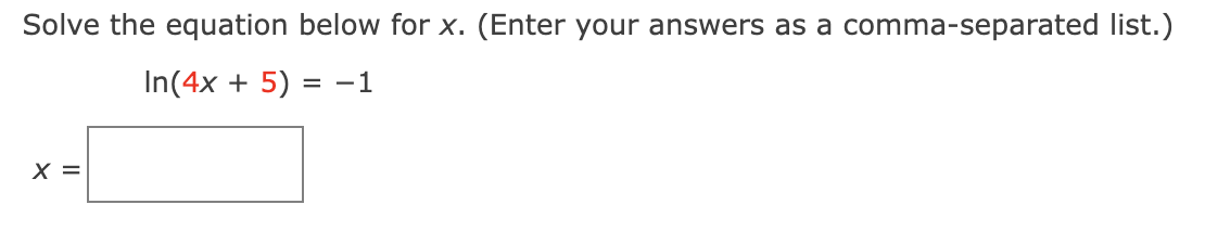 Solved Solve the equation below for x. (Enter your answers | Chegg.com