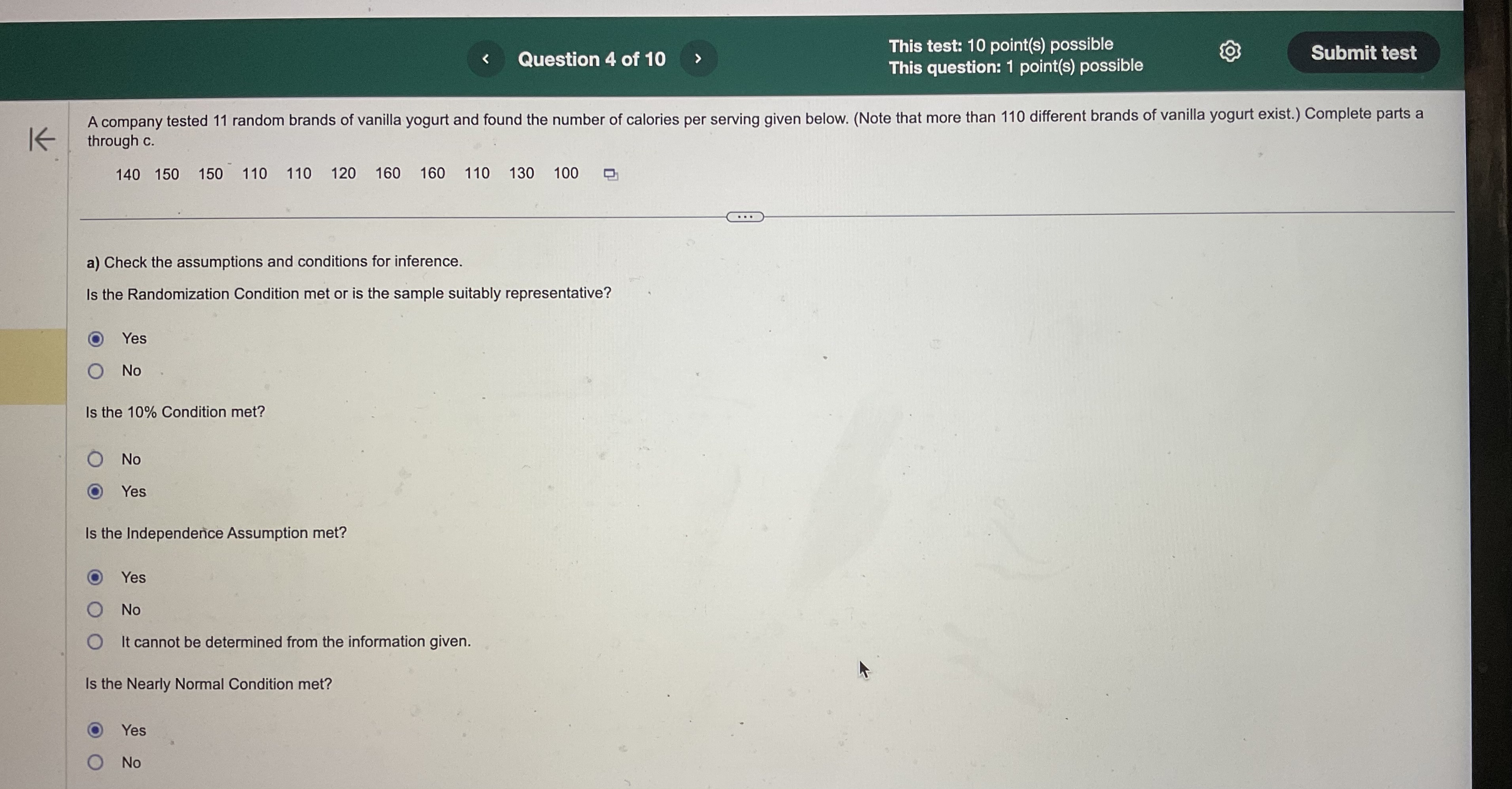 Solved through c. a) Check the assumptions and conditions | Chegg.com