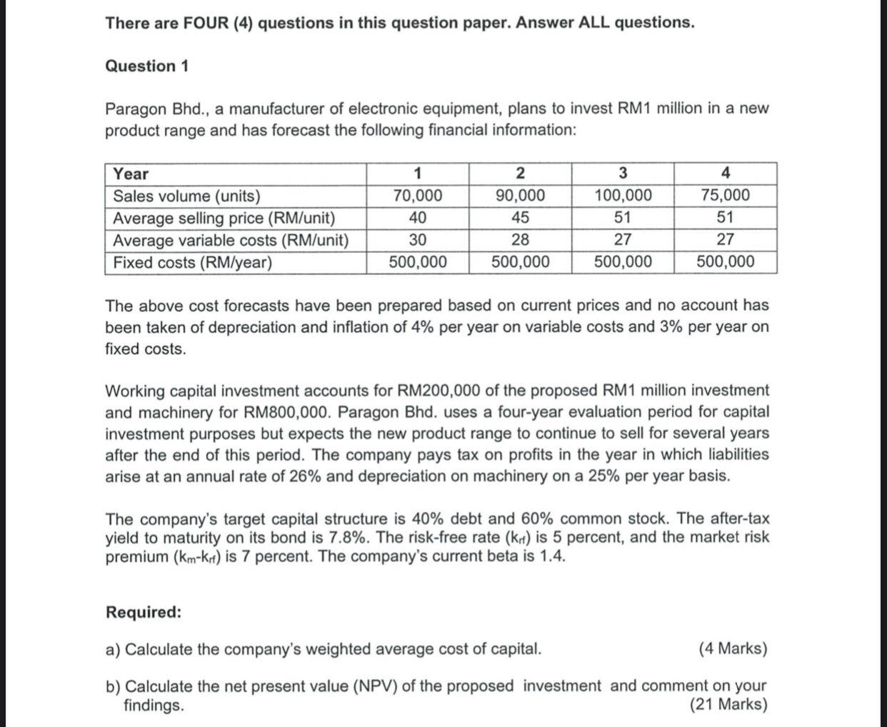 Solved There are FOUR (4) questions in this question paper. | Chegg.com
