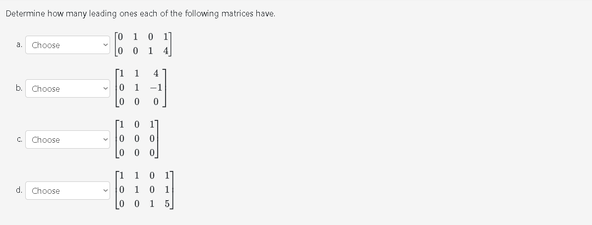 Solved Determine how many leading ones each of the following | Chegg.com