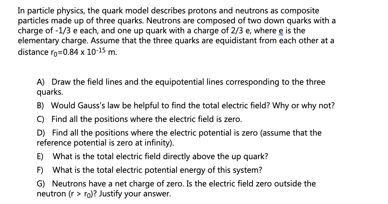 In particle physics, the quark model describes | Chegg.com