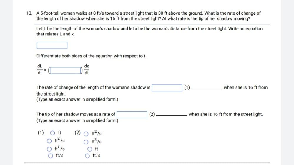 Solved 3. A 5 -foot-tall woman walks at 8ft/s toward a | Chegg.com