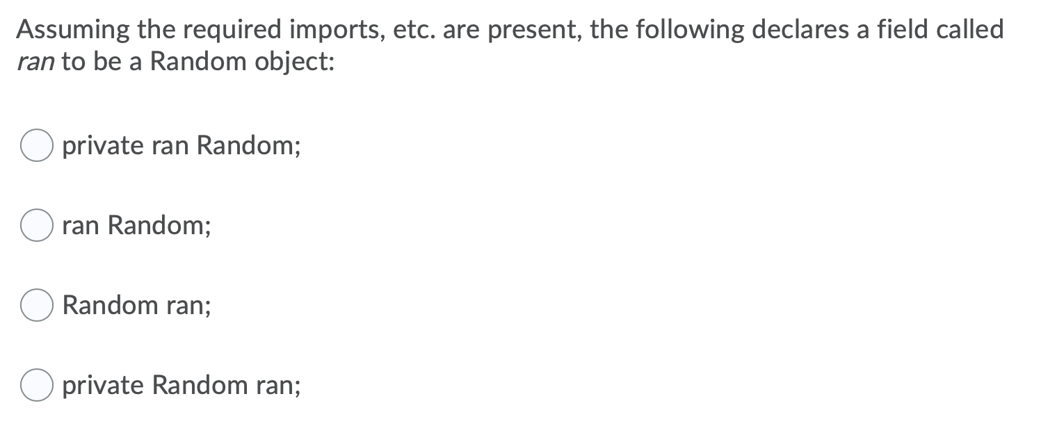 Solved Assuming the required imports, etc. are present, the | Chegg.com