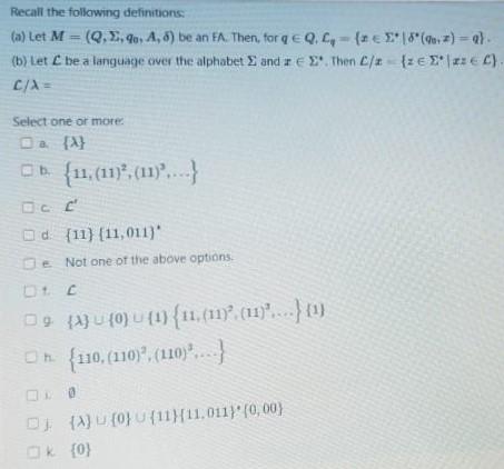 Solved The Myhill-Nerode Theorem Consider the FA 90 0 1 0,1 | Chegg.com