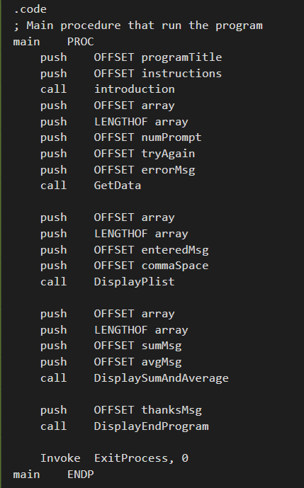 Solved INCLUDE Irvine32.inc ; Macro to get a string input | Chegg.com