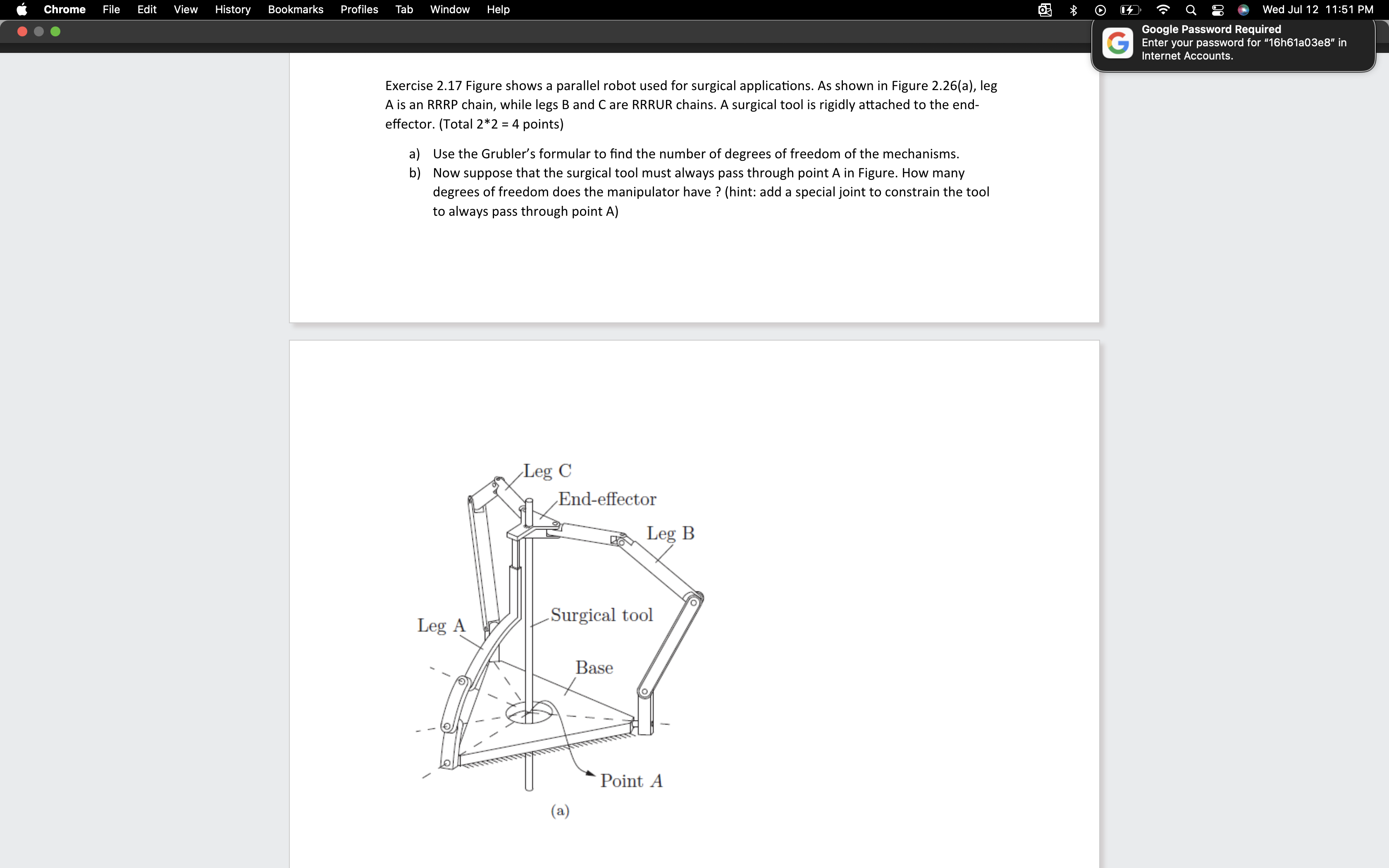 Solved Exercise 2.17 Figure shows a parallel robot used for | Chegg.com