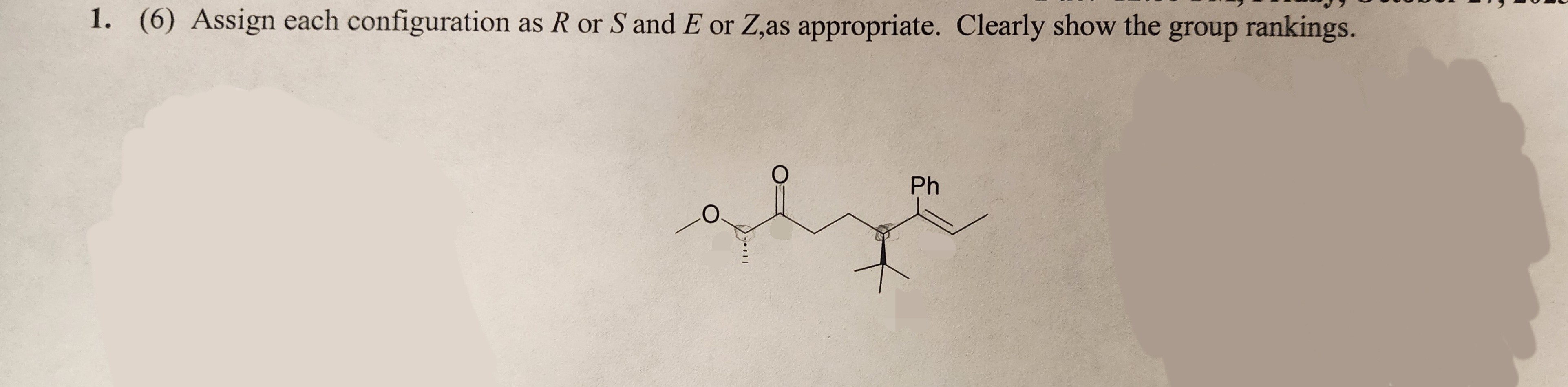 Solved 1. (6) Assign each configuration as R or S and E or | Chegg.com