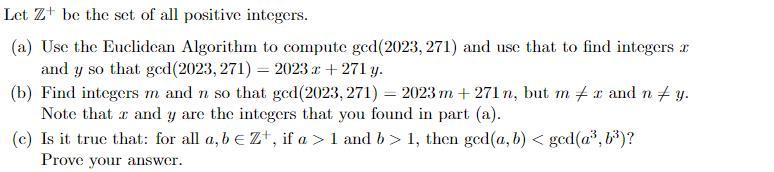 Solved Let Z+be the set of all positive integers. (a) Use | Chegg.com