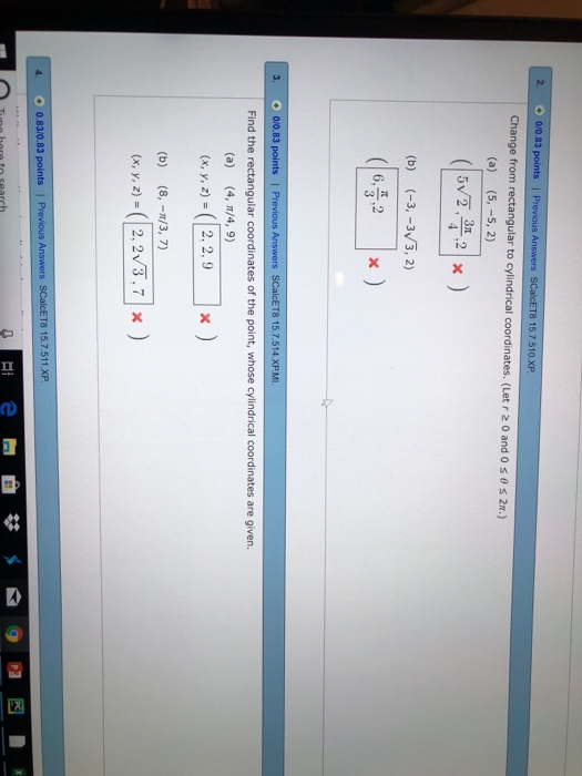 Solved 2 0/0.83 points | Previous Answers SCalcET8 15.7.510 | Chegg.com