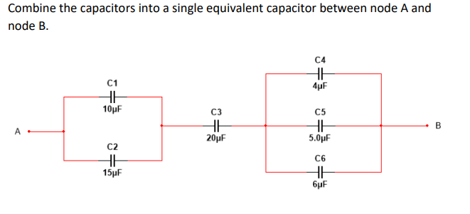 Solved Combine the capacitors into a single equivalent | Chegg.com