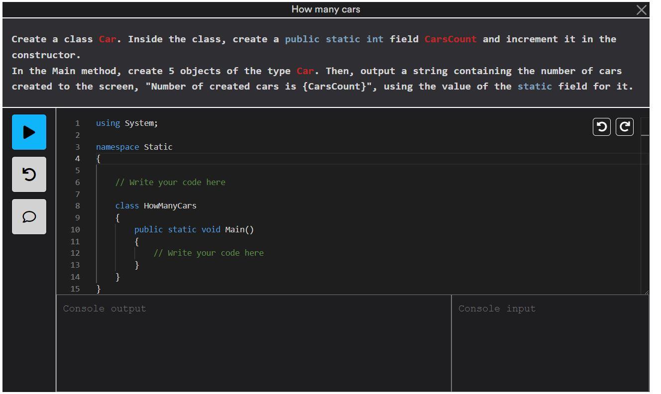 Solved How many cars Use c#, ****** USE C# Use the same | Chegg.com