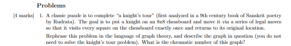 Solved Problems[4 ﻿marks] 1. ﻿A classic puzzle is to | Chegg.com