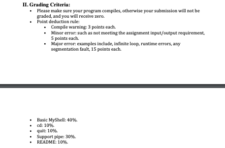 I. Overview: You are asked to implement MyShell that | Chegg.com