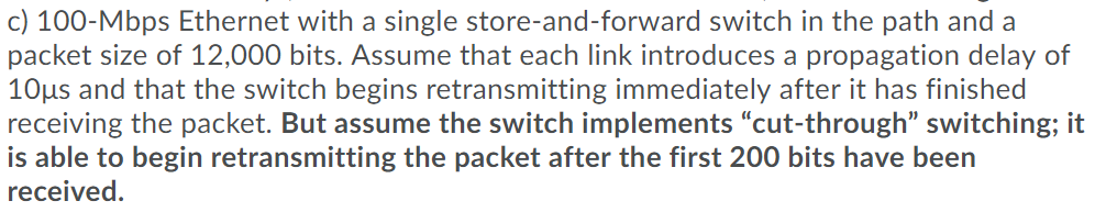 Solved Problem 16: Calculate the latency (from first bit | Chegg.com