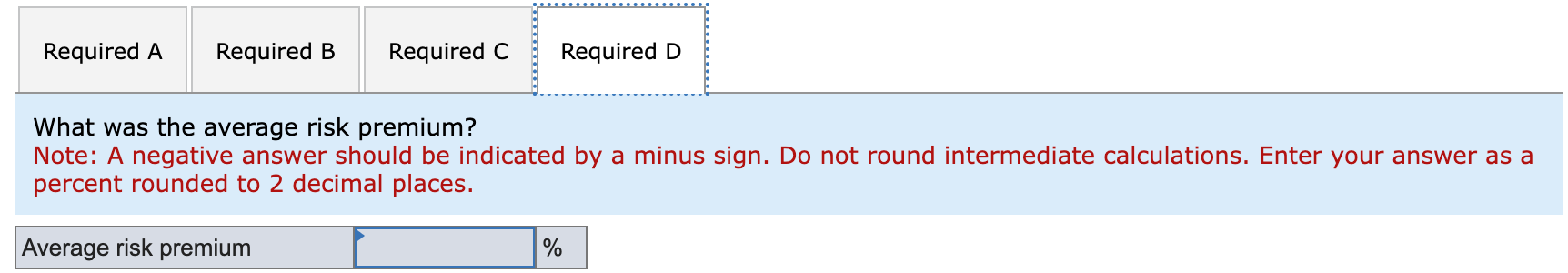 What was the risk premium in each year? Note: | Chegg.com