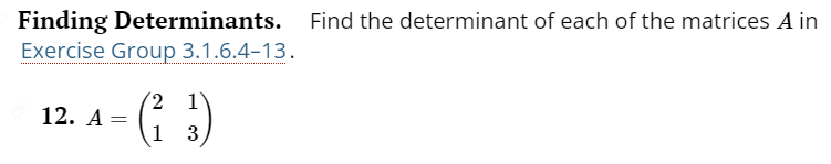 Solved Finding Determinants. Find the determinant of each of | Chegg.com