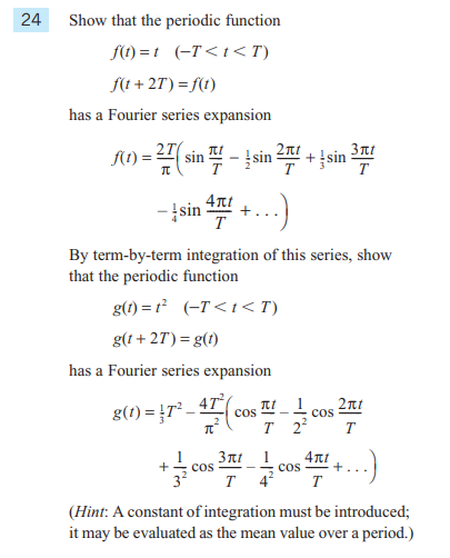 Solved The periodic function h(t)=π2−t2(−π | Chegg.com