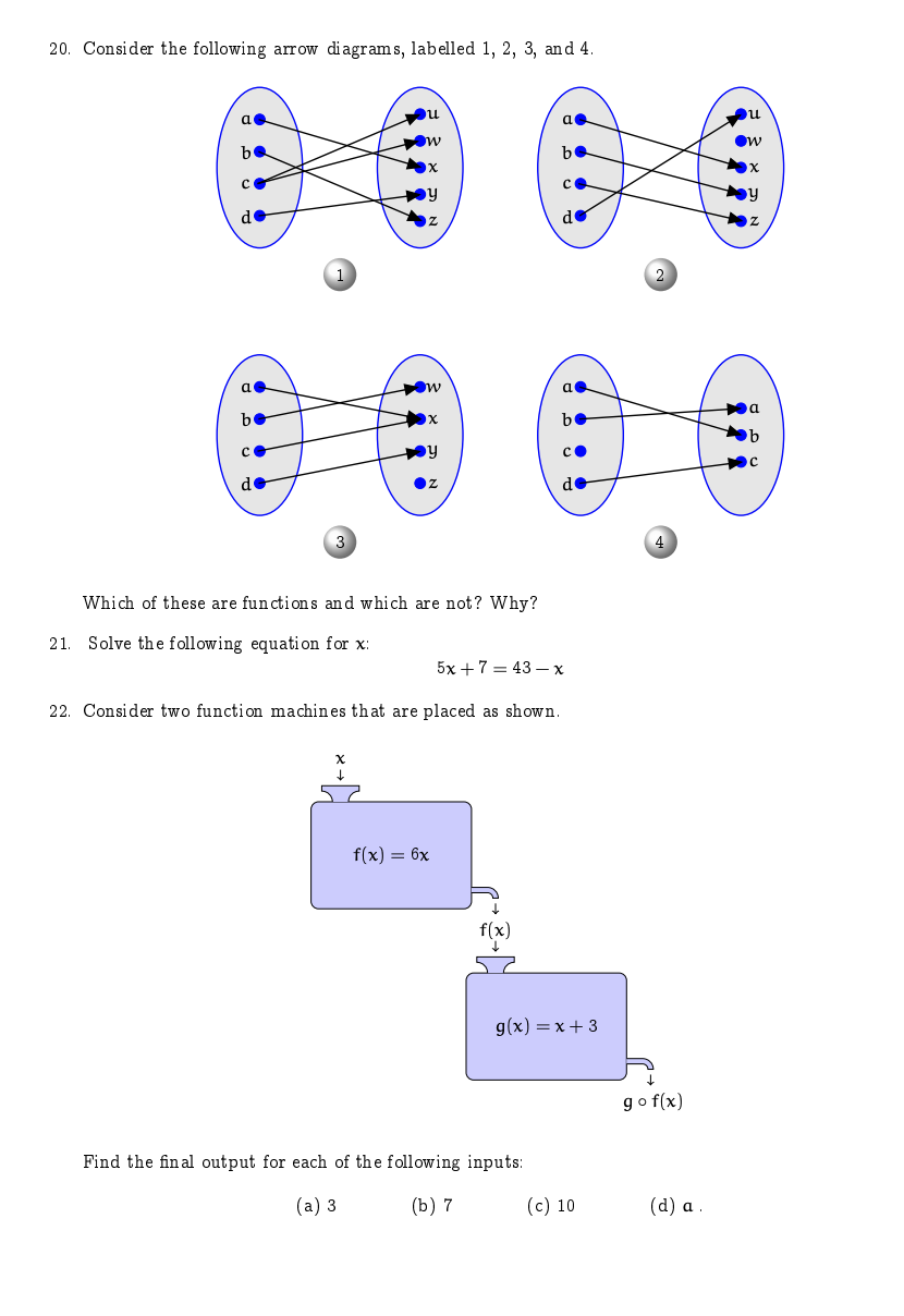 Solved Consider the following arrow diagrams, labelled | Chegg.com