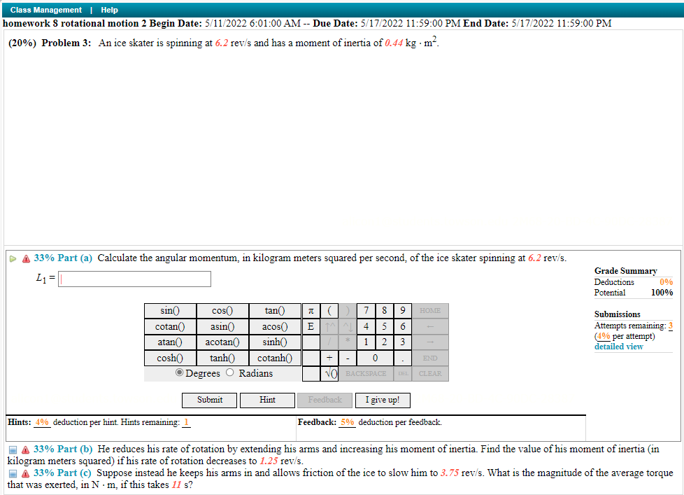 Solved Class Management | Help homework 8 rotational motion | Chegg.com