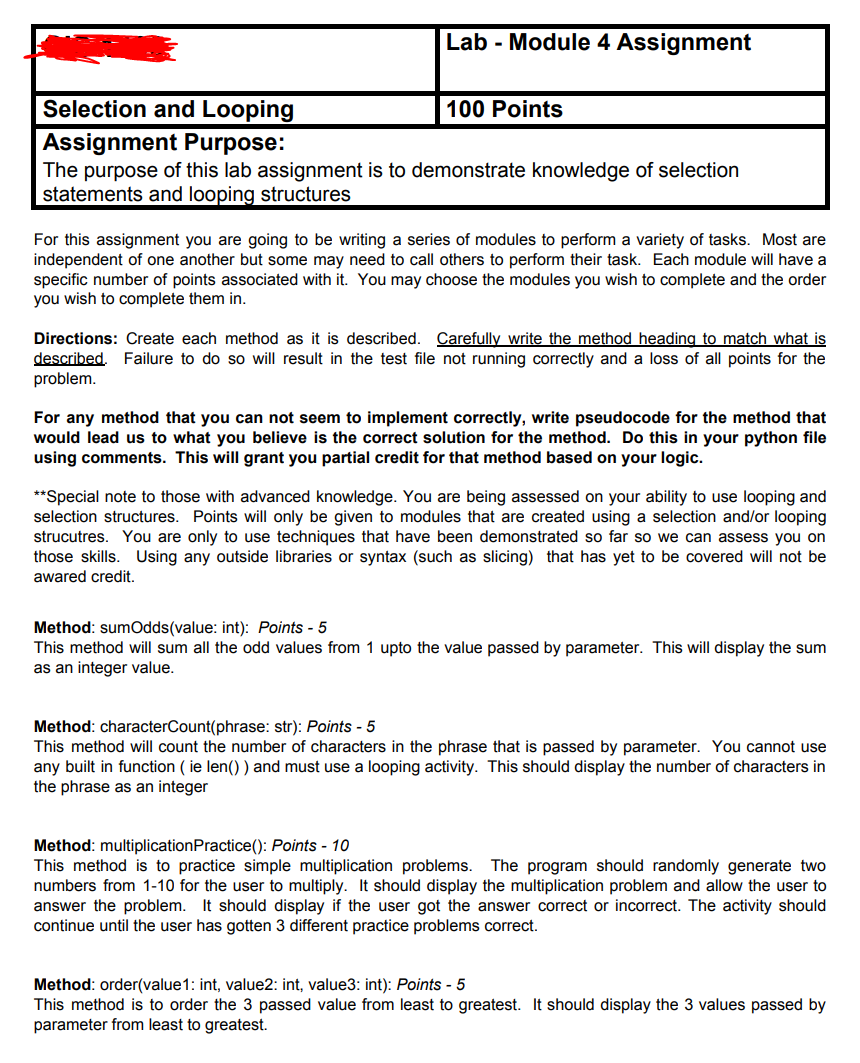 Solved Lab Module 4 Assignment Selection And Looping 100 