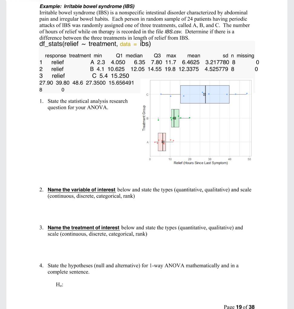 Solved Example: Irritable bowel syndrome (IBS) Irritable | Chegg.com