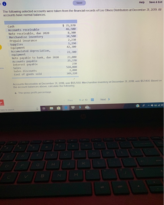 Solved Saved Help Save & Exit The following selected | Chegg.com