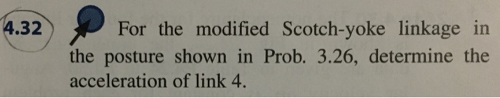 Solved 4.32 For the modified Scotch-yoke linkage in the | Chegg.com
