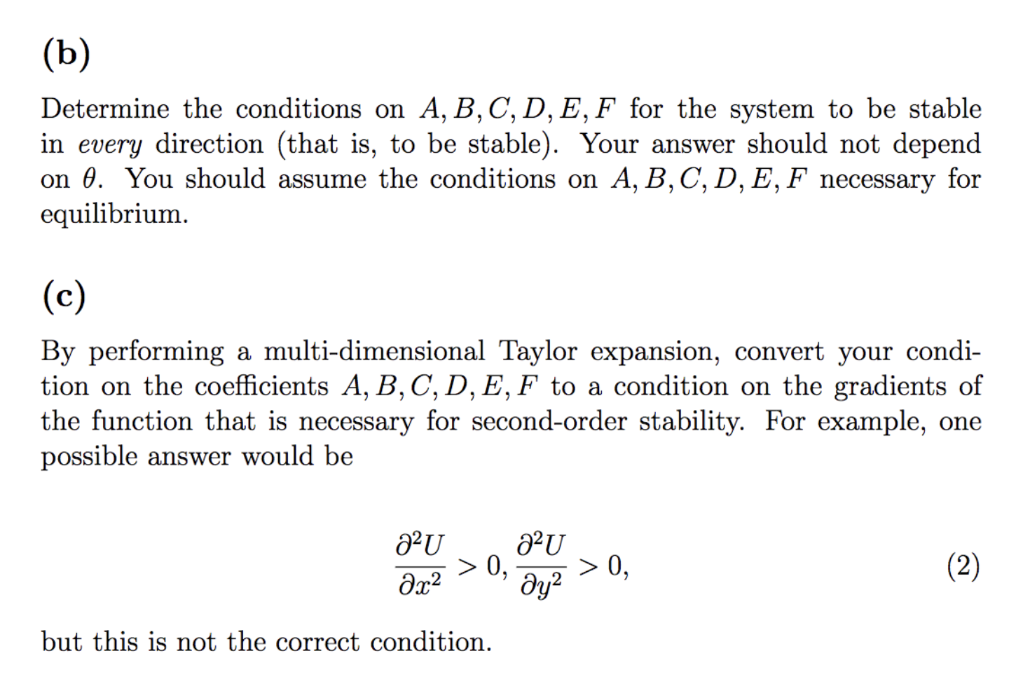 Using this equation And the stability condition B=C=0 | Chegg.com